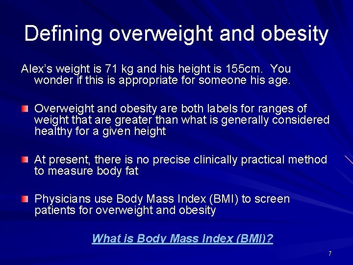 Introduction to Pediatric Obesity Assessment A CaseBased Learning