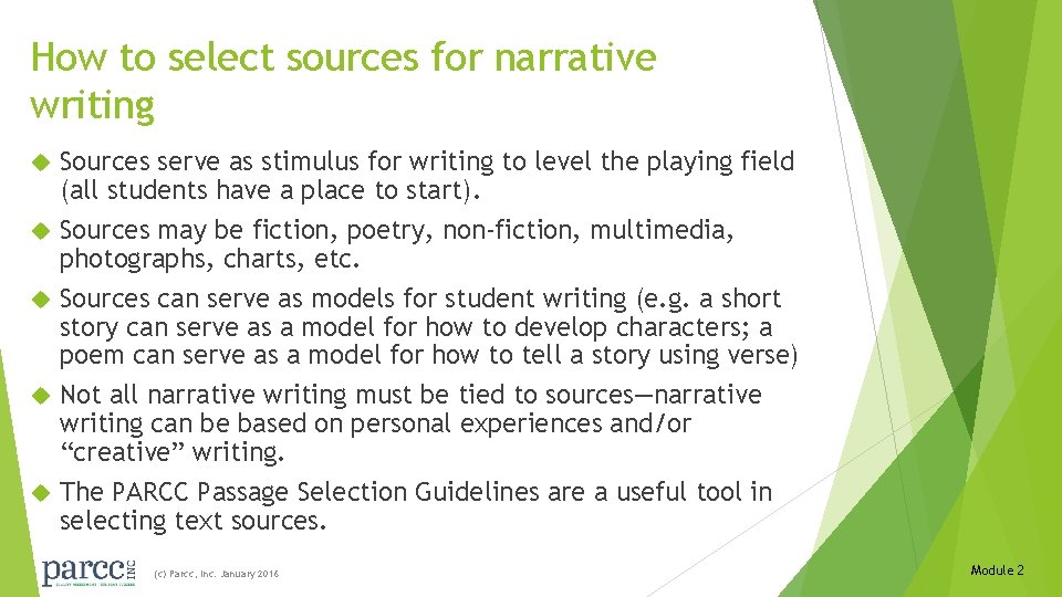 How to Select Sources for Narrative and Analytic