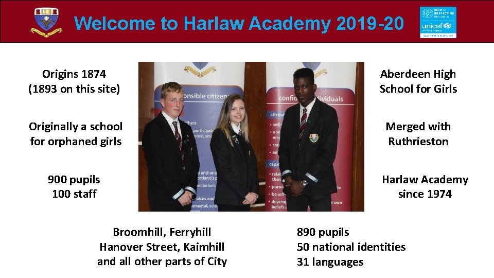 Welcome to Harlaw Academy 2019 20 Origins 1874