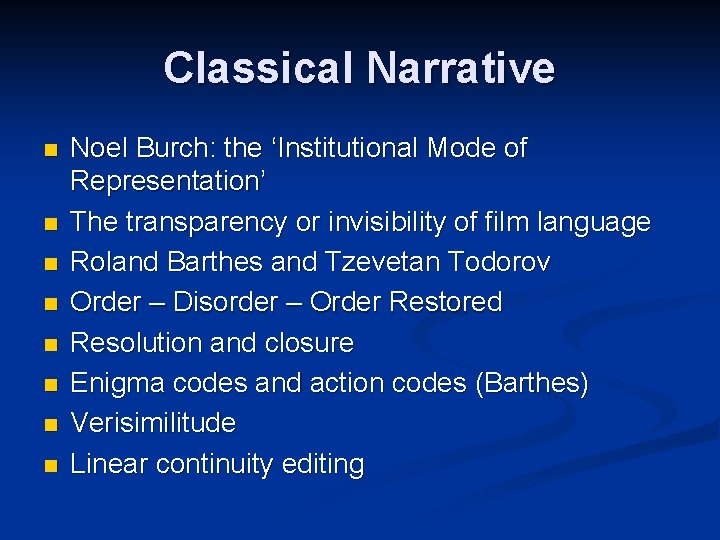 Introduction to Film Studies 1 Hollywood Cinema Lecture