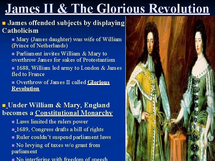 Aim Identify conflicts between English rulers and Parliament