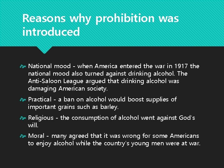 Prohibition By Joe and James Start of Prohibition