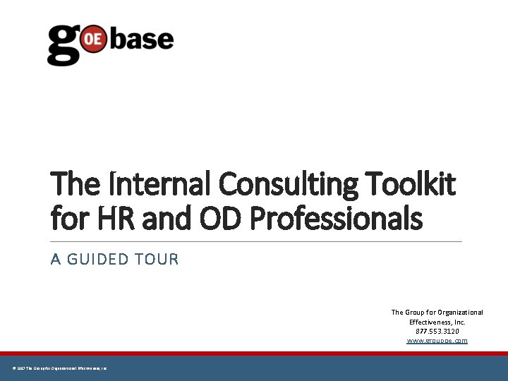 The Internal Consulting Toolkit for HR and OD