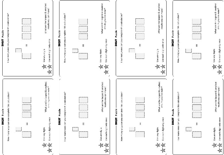 Indices Introduction Digit Puzzle This activity is designed