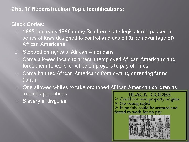 Chp 17 Reconstruction Topic Identifications Ten Percent Plan