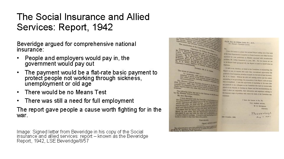 Making the Welfare State KS 3 The Beveridge