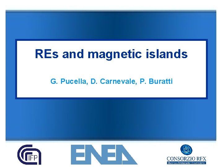 REs and magnetic islands G Pucella D Carnevale