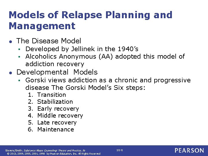 CHAPTER 10 Retaining Sobriety Substance Abuse Counseling Theory