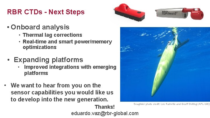 Evolution of the RBRlegato 3 CTD for Ocean