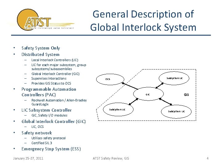 ATST Safety Review Global Interlock System Overview Scott