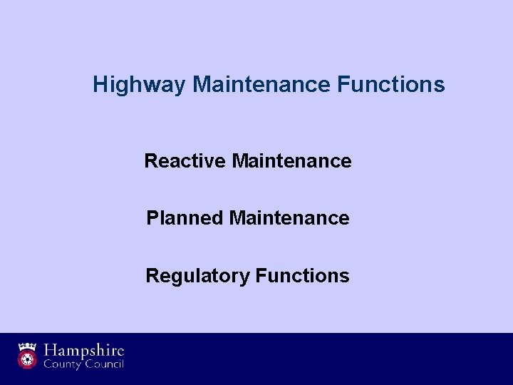 Environment Department Management Branch Highway Maintenance Pat Smyth