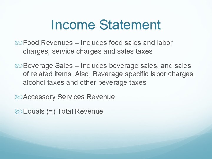 Food and Beverage Management Chapter 13 Financial Management