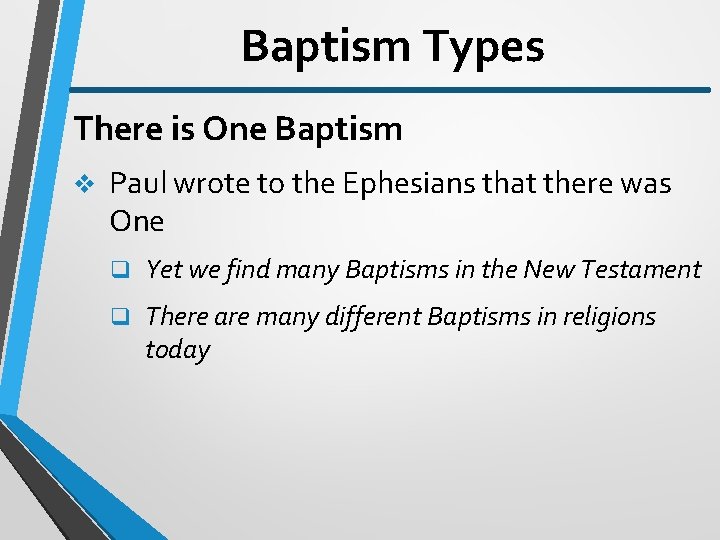 Baptism Types Eph 4 3 6 Baptism Types