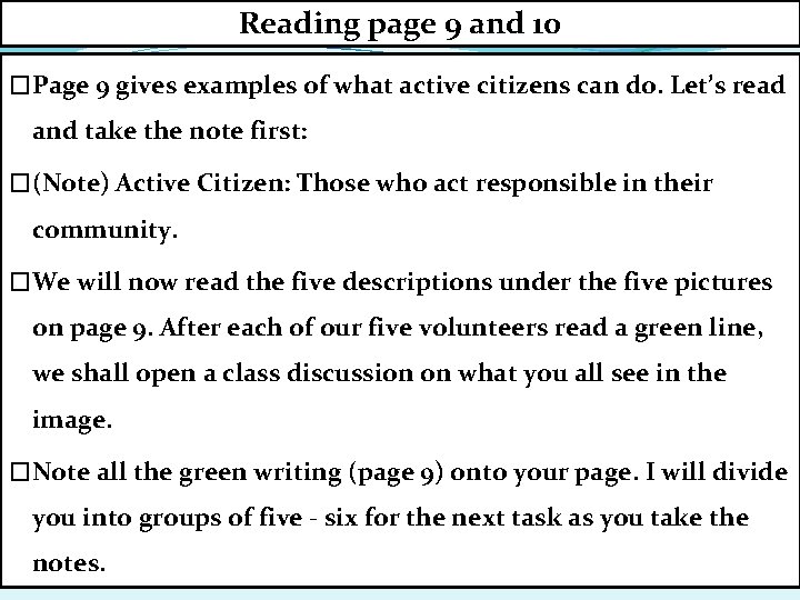Heading Chapter 1 Rights and Responsibilities 3 Date