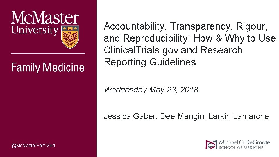 Accountability Transparency Rigour and Reproducibility How Why to