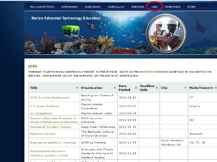 RESOURCES FOR OCEAN CAREER INFORMATION Developed by Jan