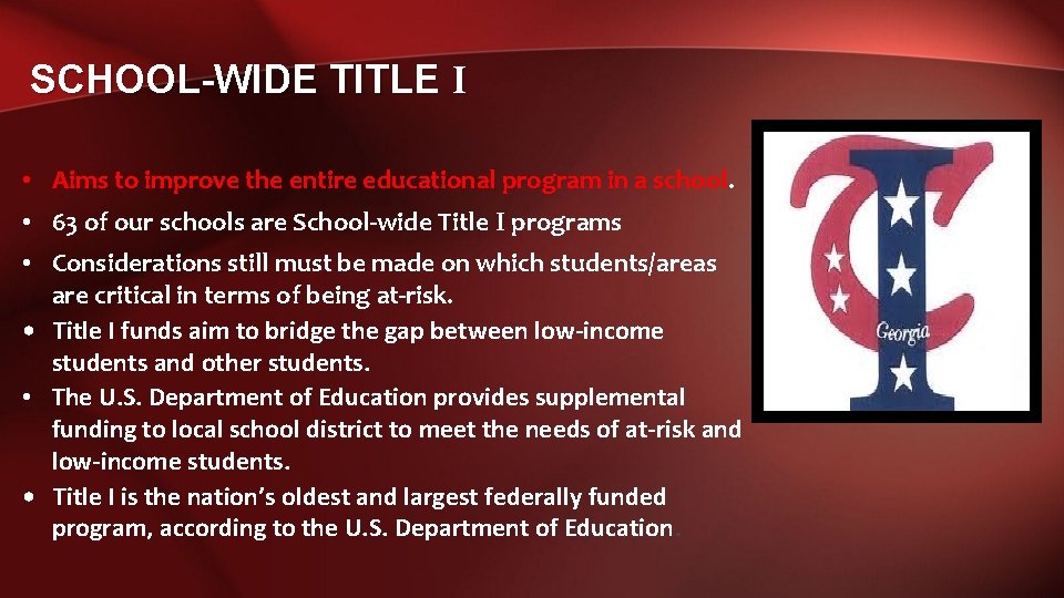 JAMES H BROWN ELEMENTARY ANNUAL TITLE I MEETING