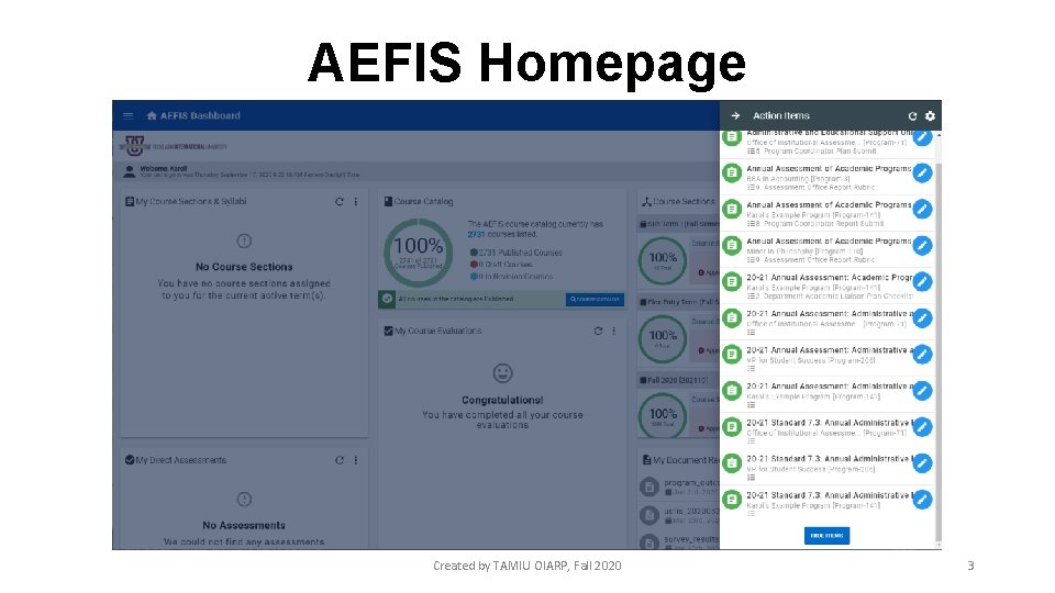 Using AEFIS for Academic Department Liaison Karol Batey