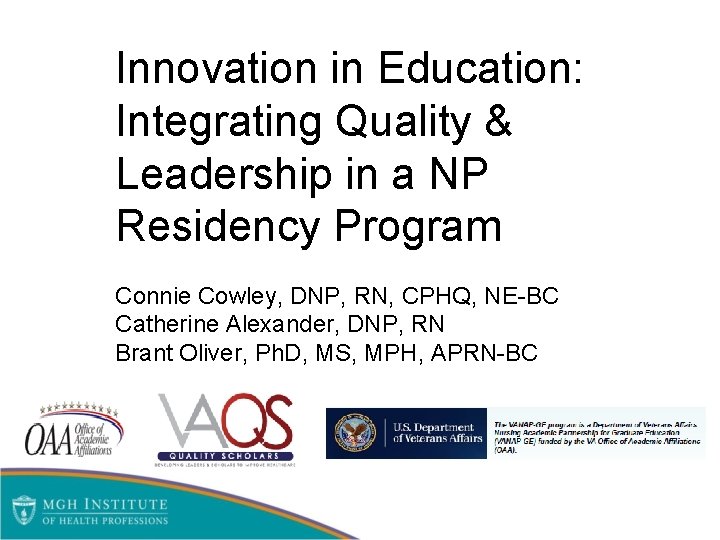 Innovation in Education Integrating Quality Leadership in a