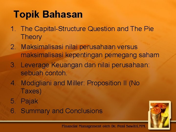 Capital structure Materi ke 5 Financial Management Bagian