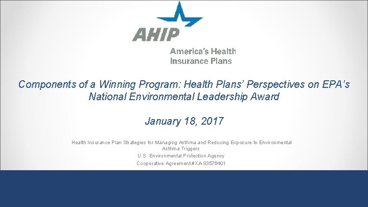 Components of a Winning Program Health Plans Perspectives