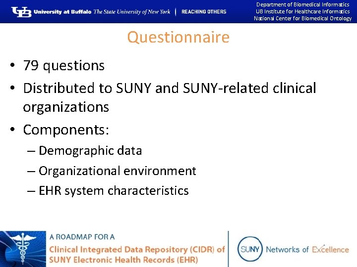 Department of Biomedical Informatics UB Institute for Healthcare