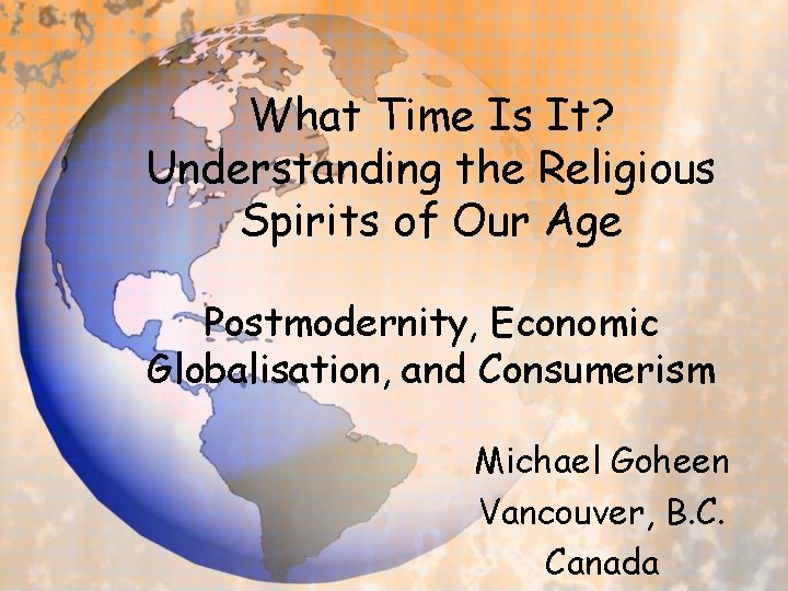 What Time Is It Understanding the Religious Spirits
