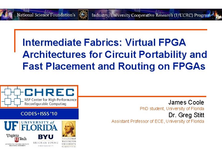 Intermediate Fabrics Virtual FPGA Architectures for Circuit Portability