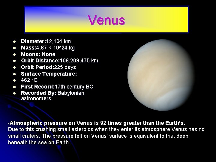 The Solar System By Bobby Our part of
