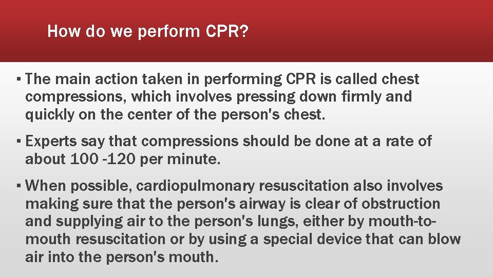 DO NOW What does CPR stand for What