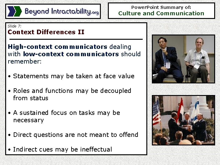 Power Point Summary of Communication Tools for Understanding