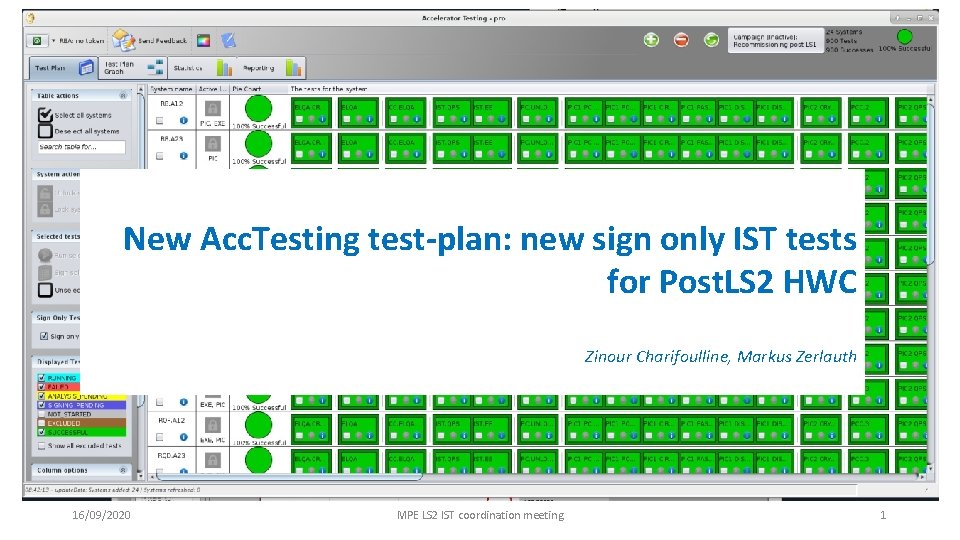New Acc Testing testplan new sign only IST