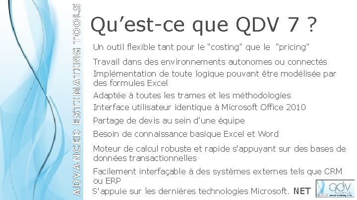 QDV 7 Vue dEnsemble Un puissant outil dtude