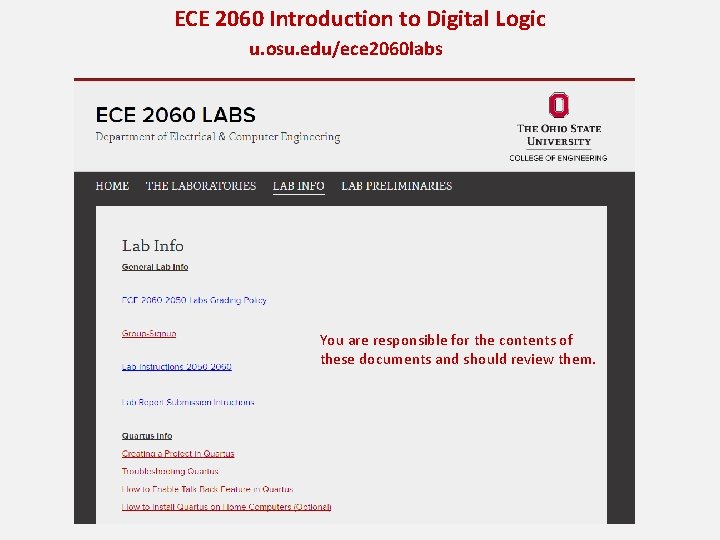 ECE 2060 Introduction Digital Logic Laboratories Gregg Chapman