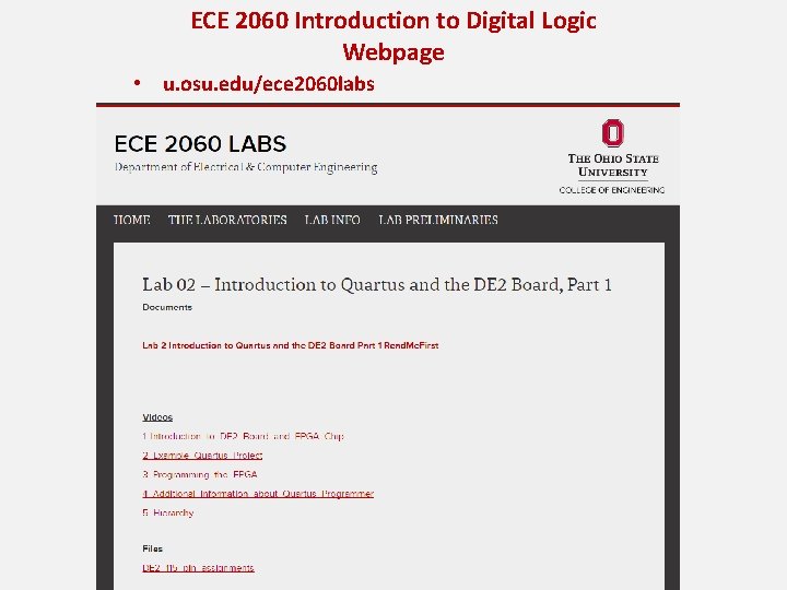 ECE 2060 Introduction Digital Logic Laboratories Gregg Chapman