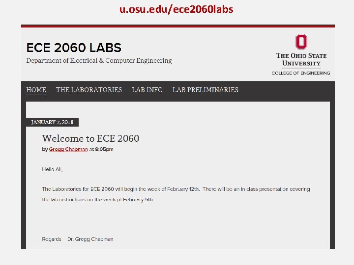 ECE 2060 Introduction Digital Logic Laboratories Gregg Chapman