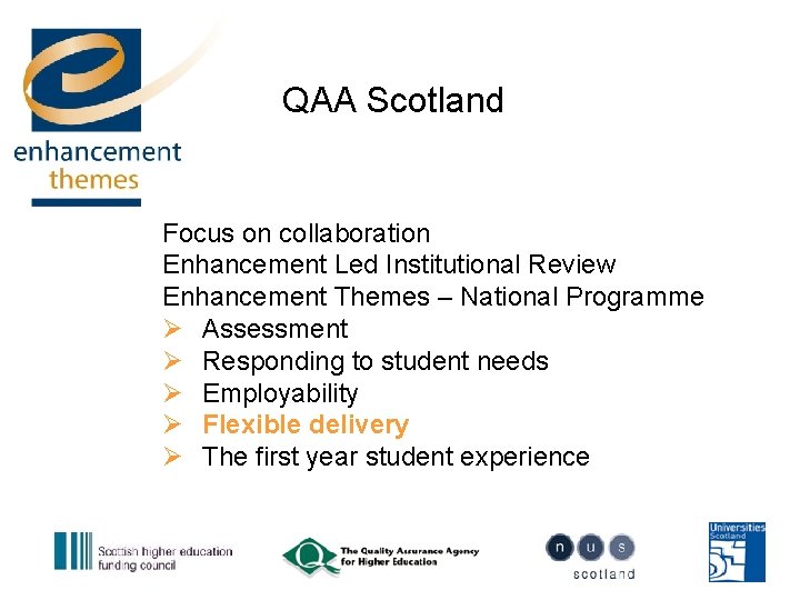 Supporting the development of the flexible curriculum flexible