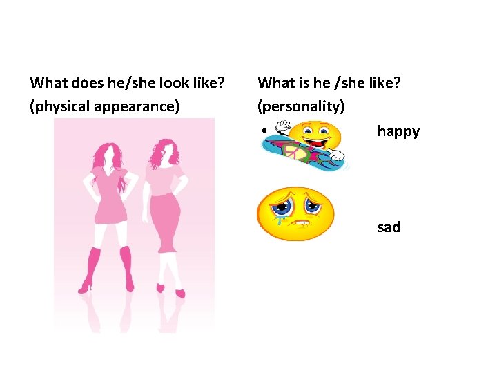 What does heshe look like physical appearance What