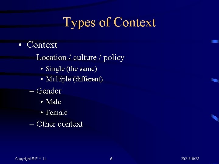 Knowing Your Research Contributions Eldon Y Li University