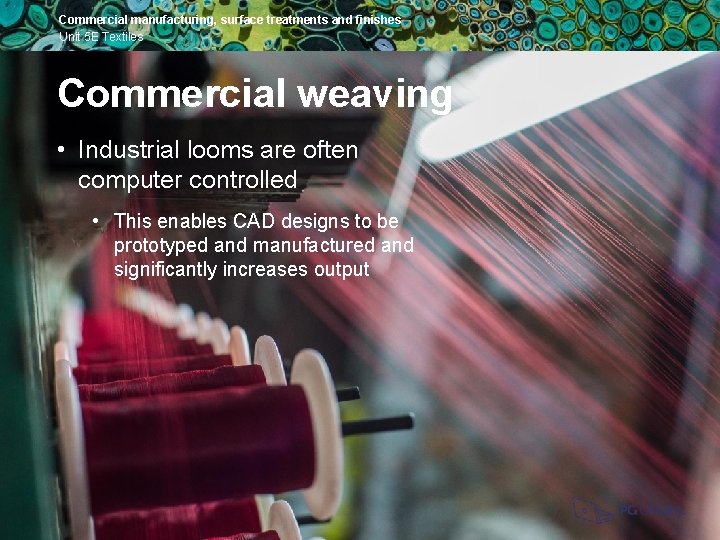 Unit 5 E Textiles Title Commercial manufacturing surface