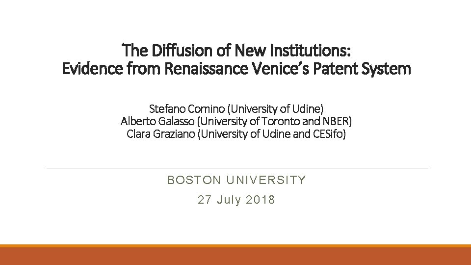 The Diffusion of New Institutions Evidence from Renaissance