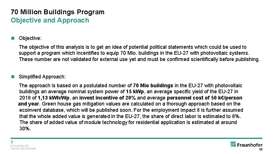 DRAFT FOR A 70 MILLION EUROPEAN PHOTOVOLTAIC BUILDING