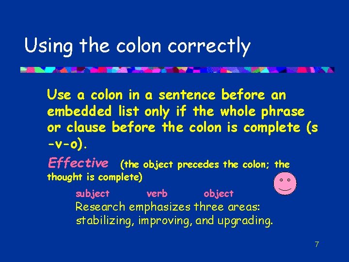 colons and semicolons within sentences For use with