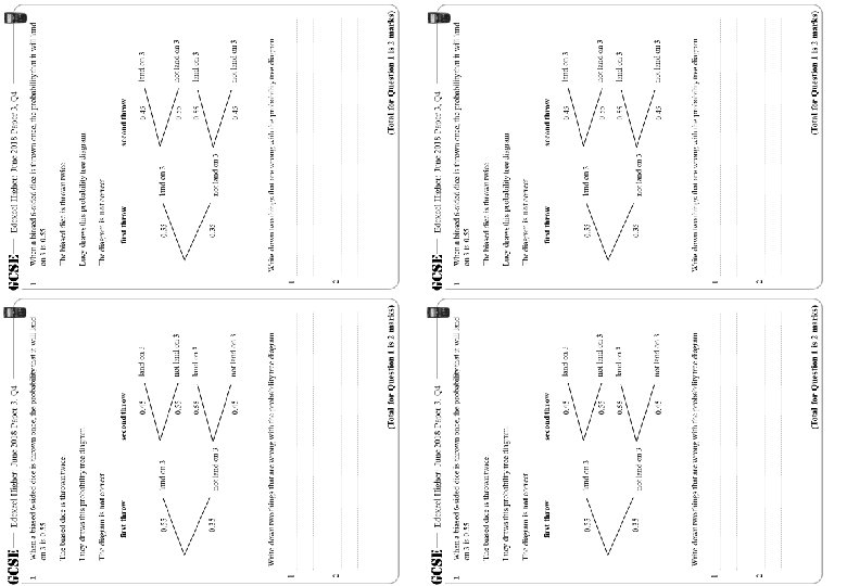 Tree Diagrams Unconditional Higher GCSE Questions These questions