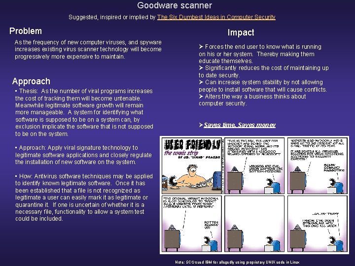 Goodware scanner Suggested inspired or implied by The