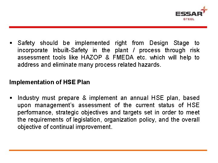 BUILDING A SUSTAINABLE SAFE CULTURE IN AN ORGANISATION