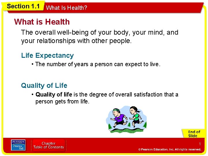 Section 1 1 What Is Health What is