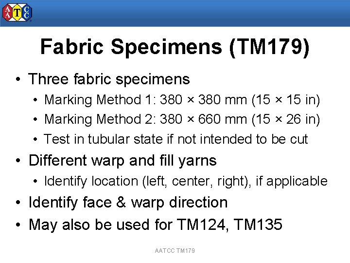 AATCC TM 179 2019 Skew Change in Fabrics