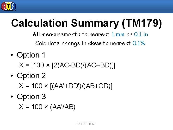 AATCC TM 179 2019 Skew Change in Fabrics