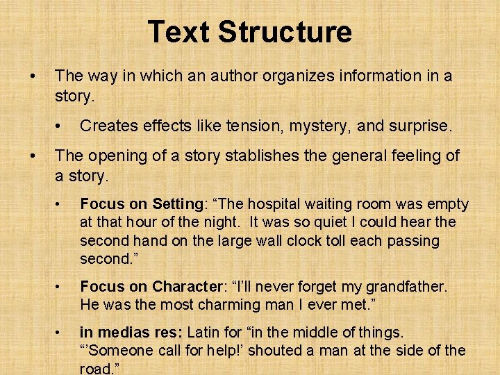 Identifying the Elements of A Short Story Short